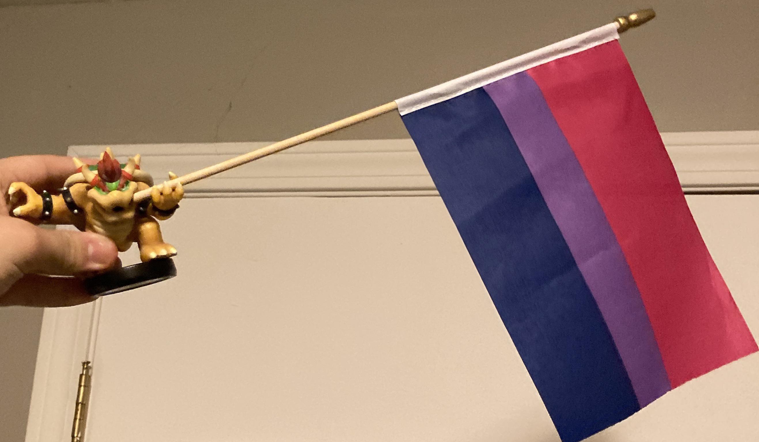 I got a Bi Flag Finally! (I gave it to my Bowser Amiibo since I couldnt find a better place to ...
