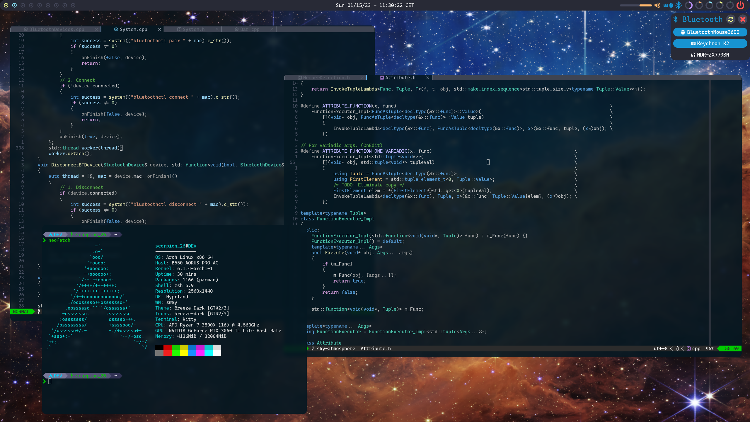 [Hyprland] I was bored and made my own blazingly fast status bar from scratch | Scrolller