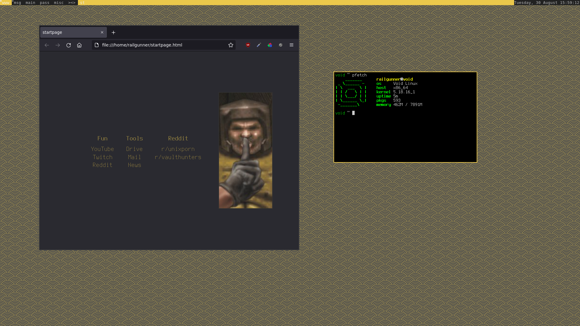 [dwm] super minimal setup but I really comfortable with that | Scrolller