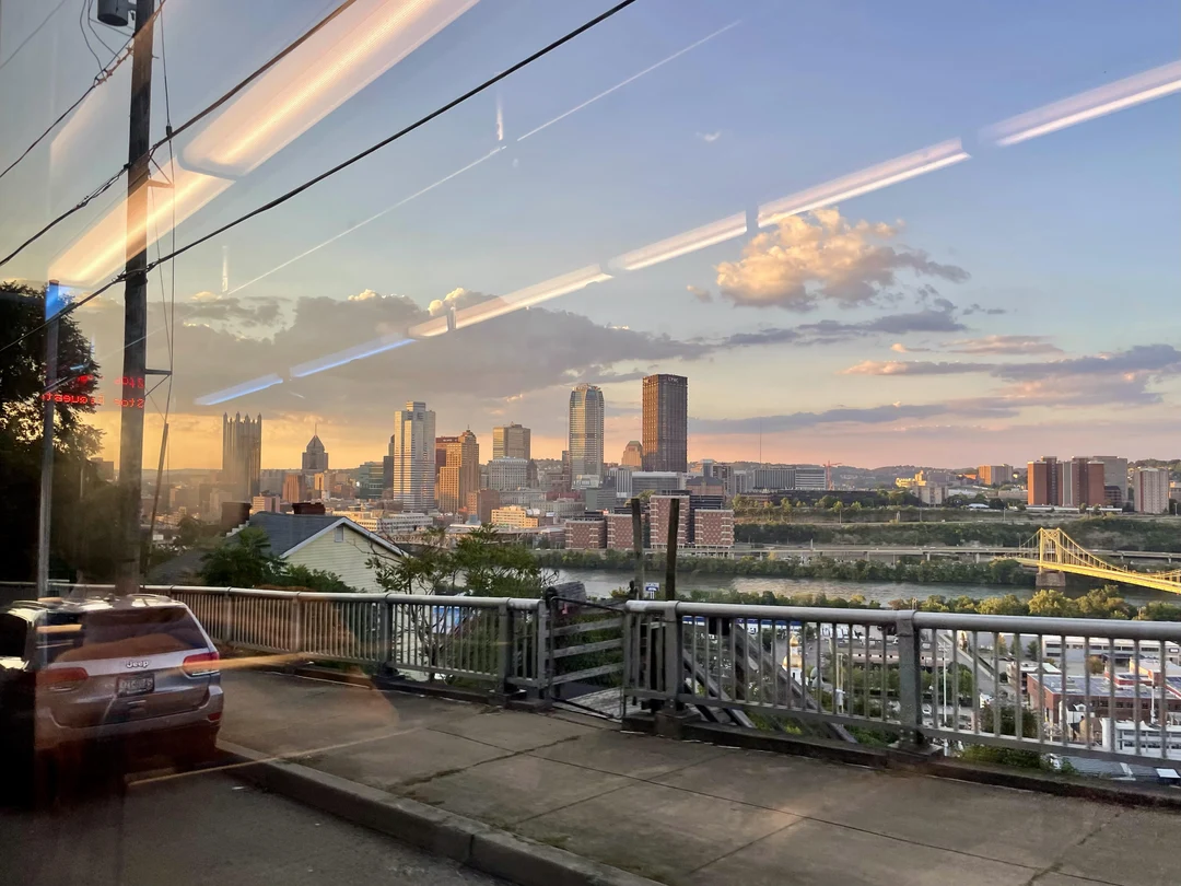 Pittsburgh, PA. From an alternate angle, in golden hour. [OC] | Scrolller