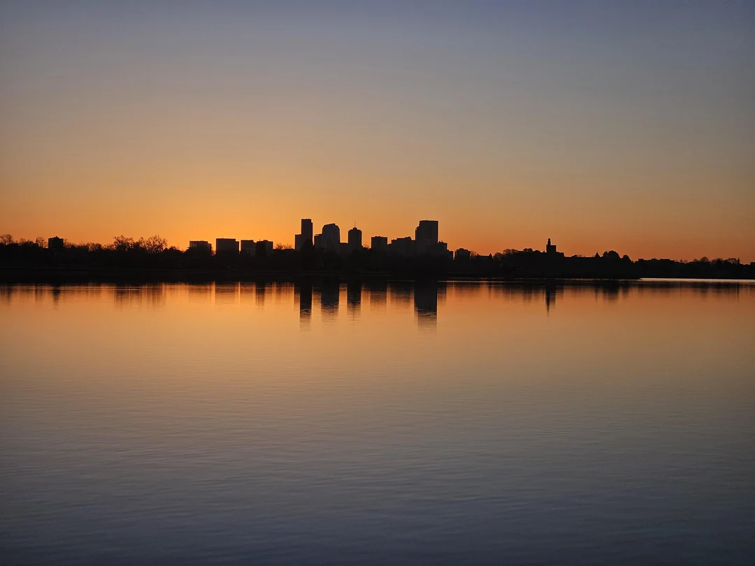Denver skyline at dawn from across Sloan's Lake | Scrolller
