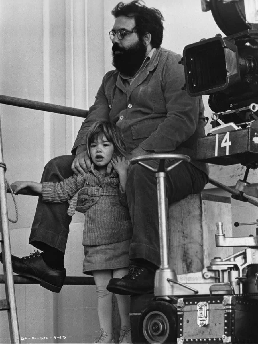 Francis Ford Coppola and Sofia Coppola on the set of "The Godfather Part II" (1974) | Scrolller