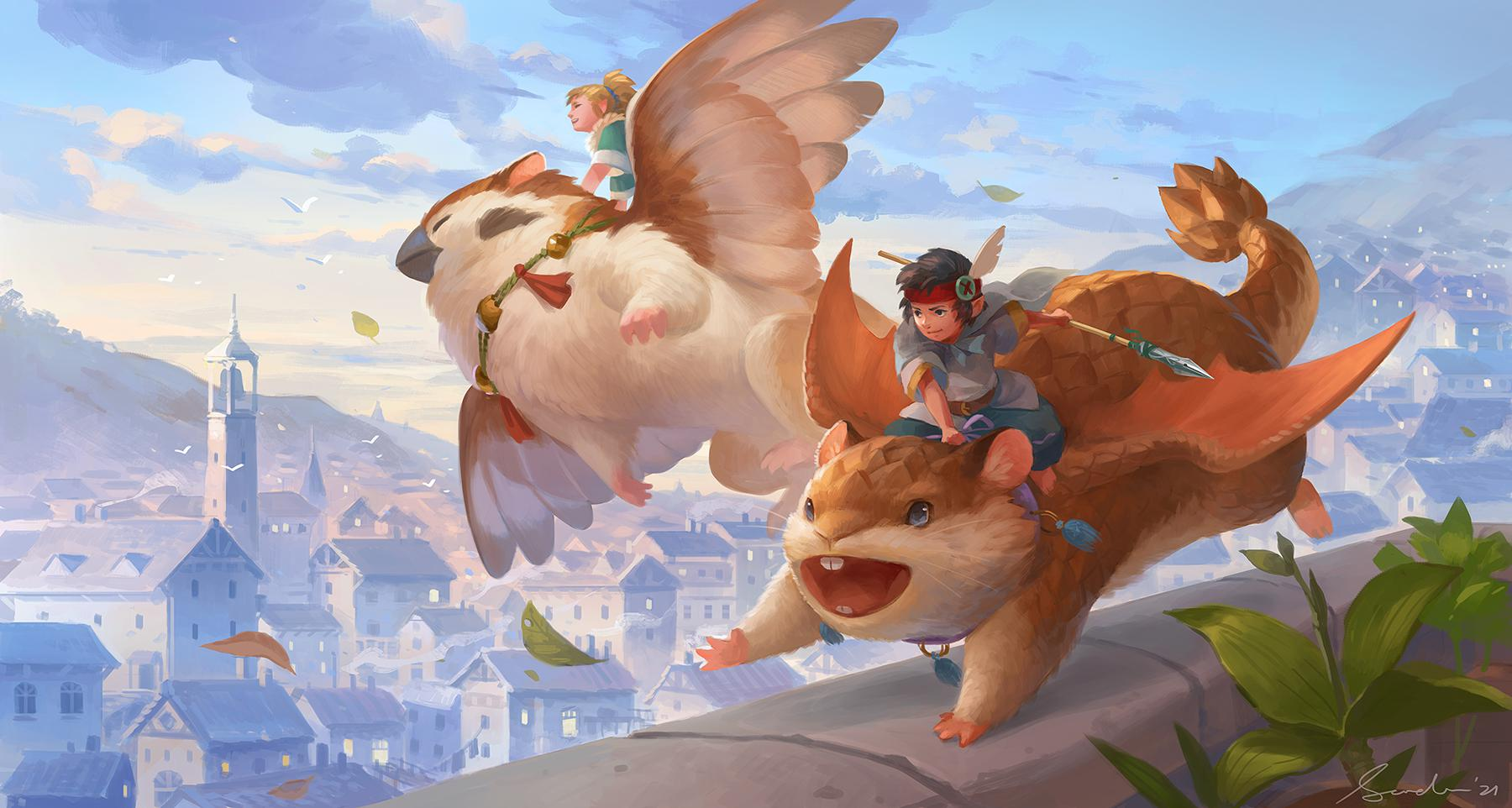 Rooftop Adventures by artist sandara (Tang) | Scrolller