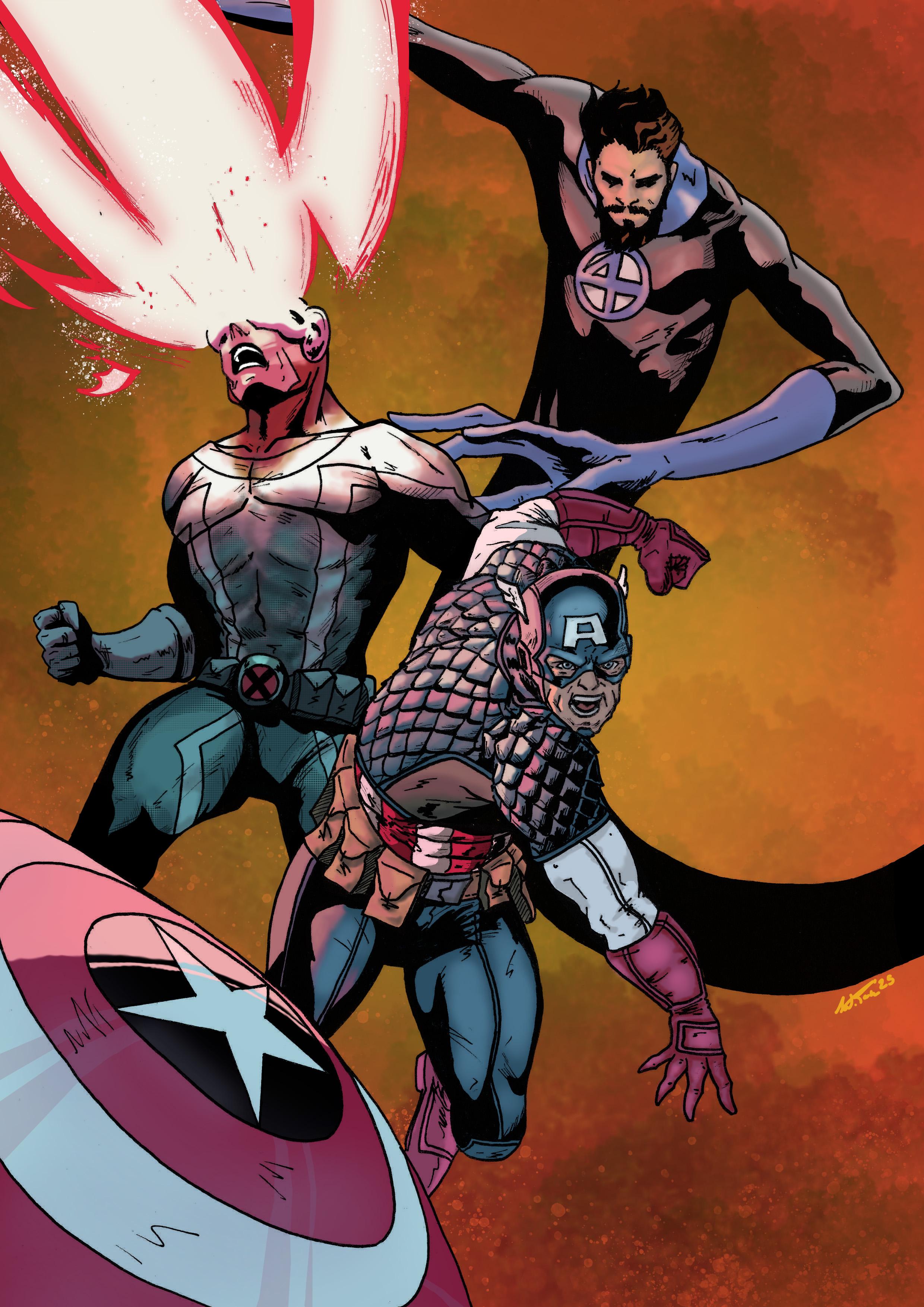 Fanart: Three big Marvel leaders | Scrolller