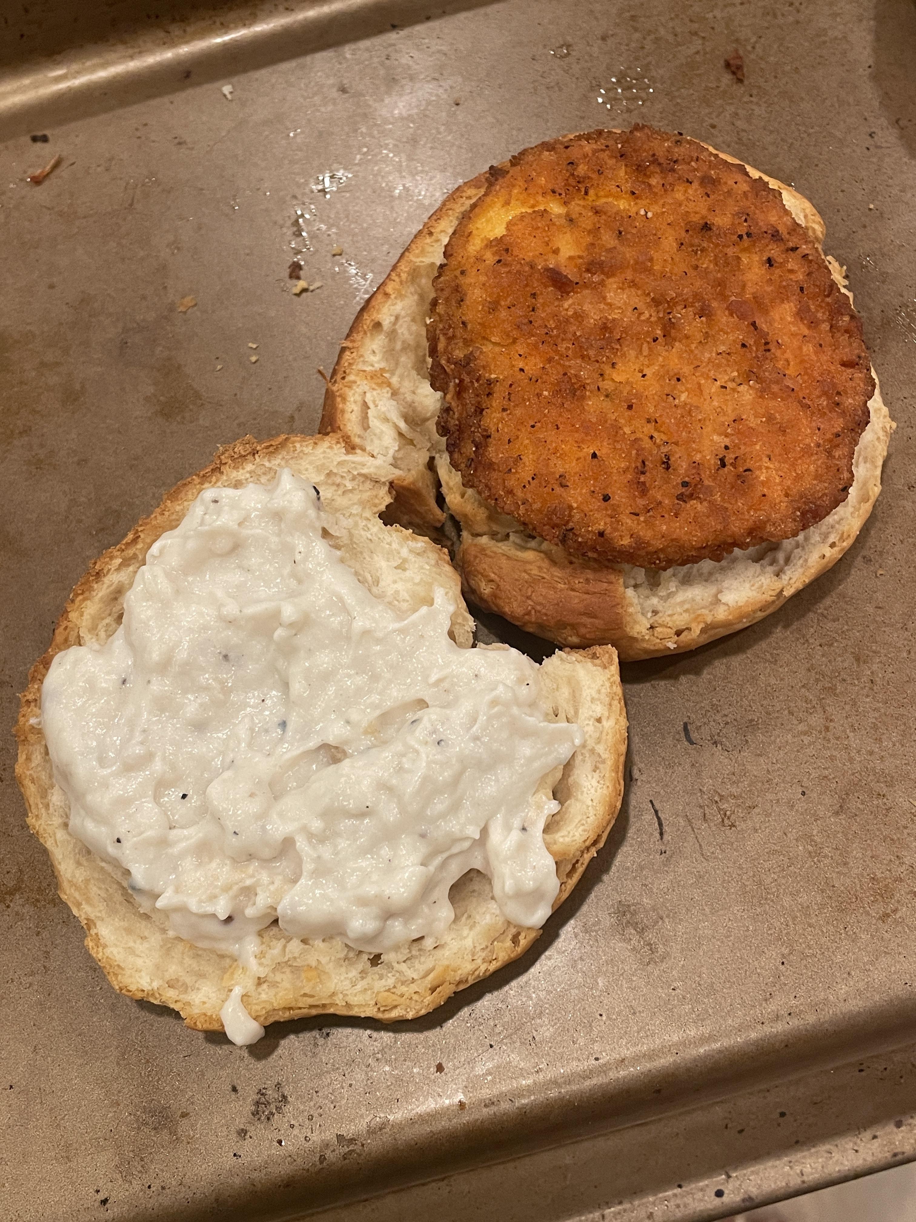 [i ate] idea of biscuit + gravy + spicy chicken | Scrolller