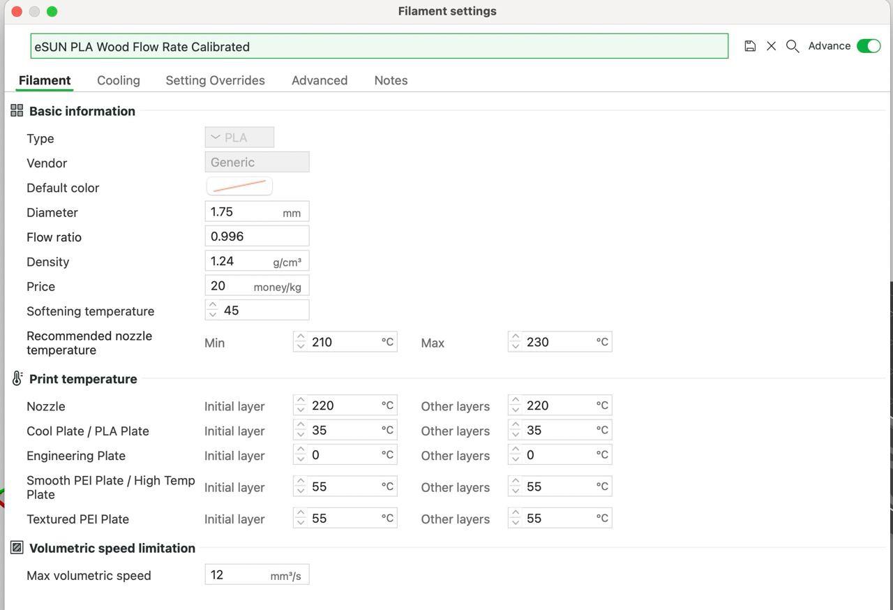 ESun Wood PLA, what settings to use? | Scrolller