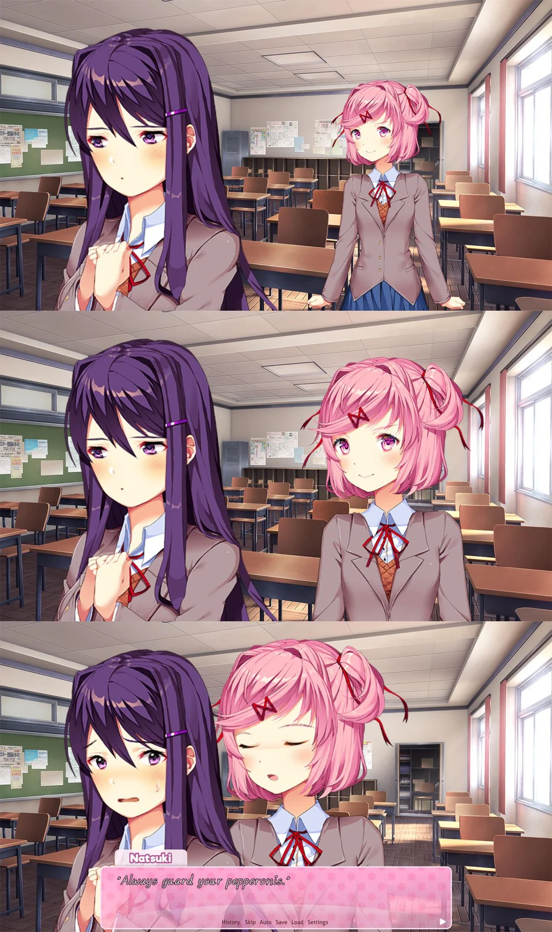 While Yuri is reading, Natsuki walks up and whispers something strange into her ear. What did ...