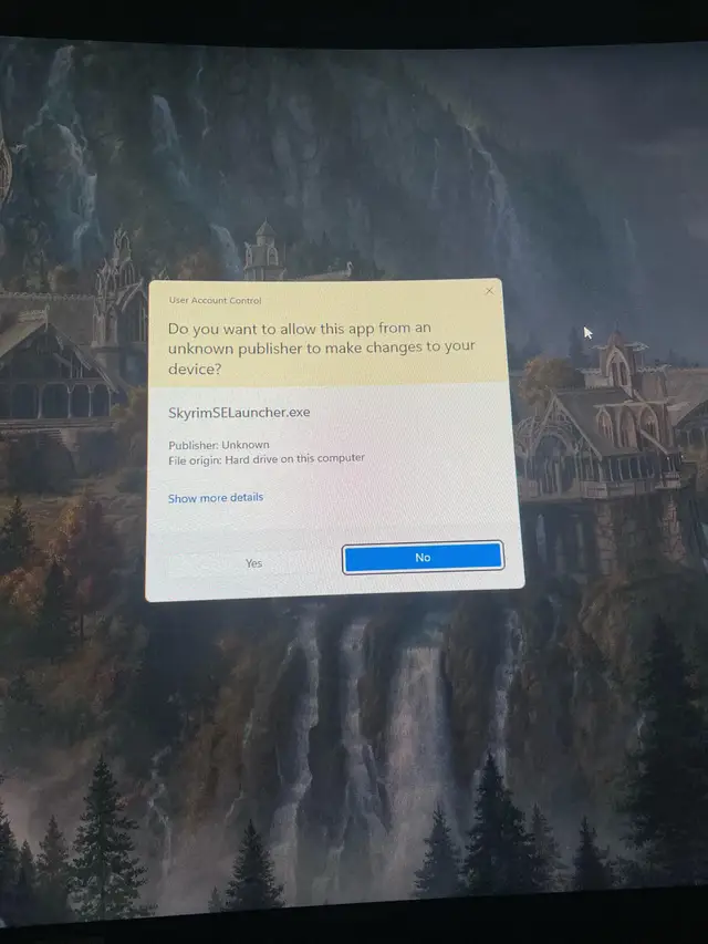 I keep getting this and what ever option i pick i cant start my skyrim game what to do. Steam ...