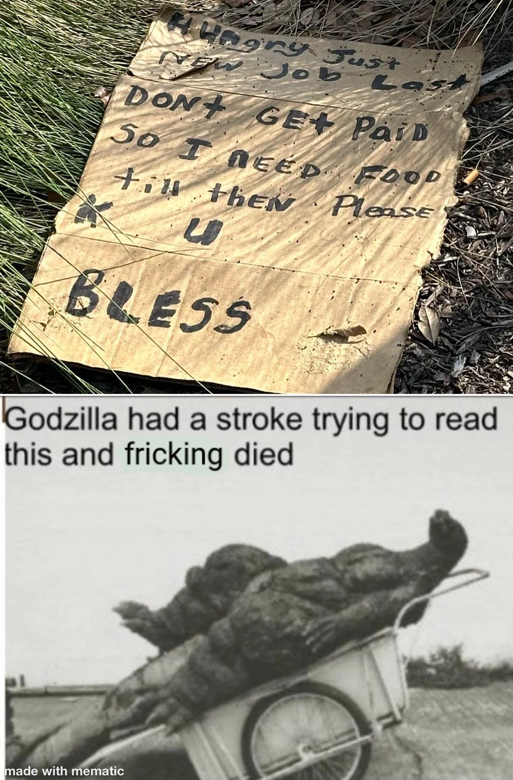 Saw this on the side of the road and immediately thought of Godzilla. | Scrolller