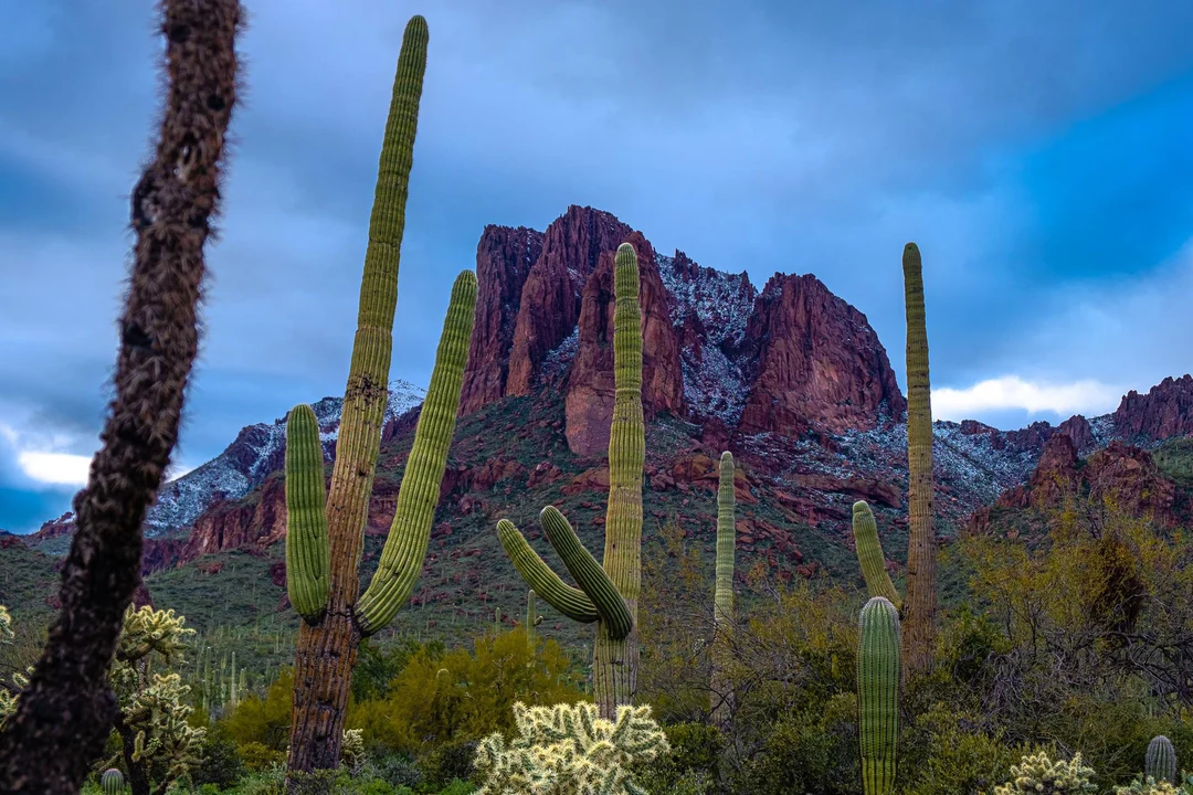 Snow-Capped Superstition Mountains | Scrolller