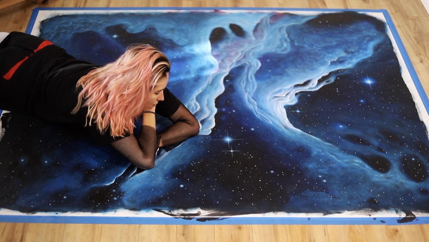 Finally finished up this 6x4.5ft space painting in acrylics. Took 4 days to complete. OC | Scrolller