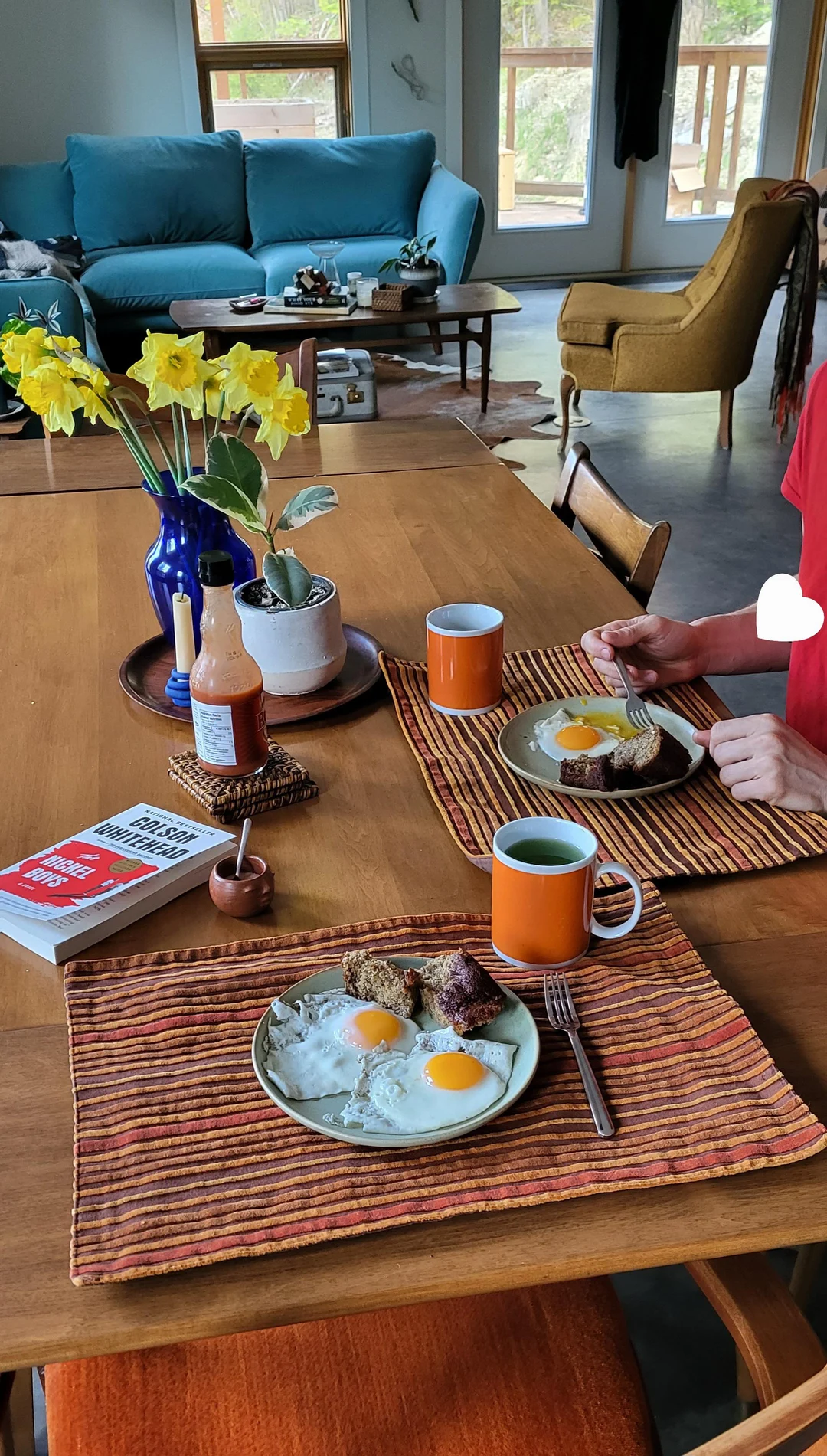 Banana bread and eggs in my cozy mid-century dining room | Scrolller