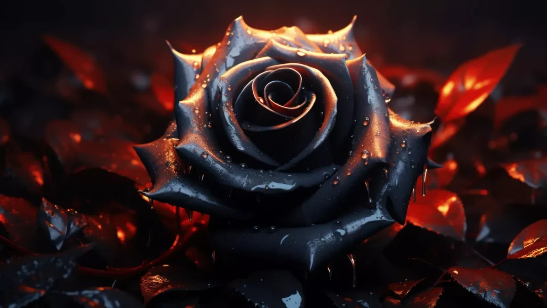 Dramatic Dark Rose AI Generated [1920x1080] | Scrolller