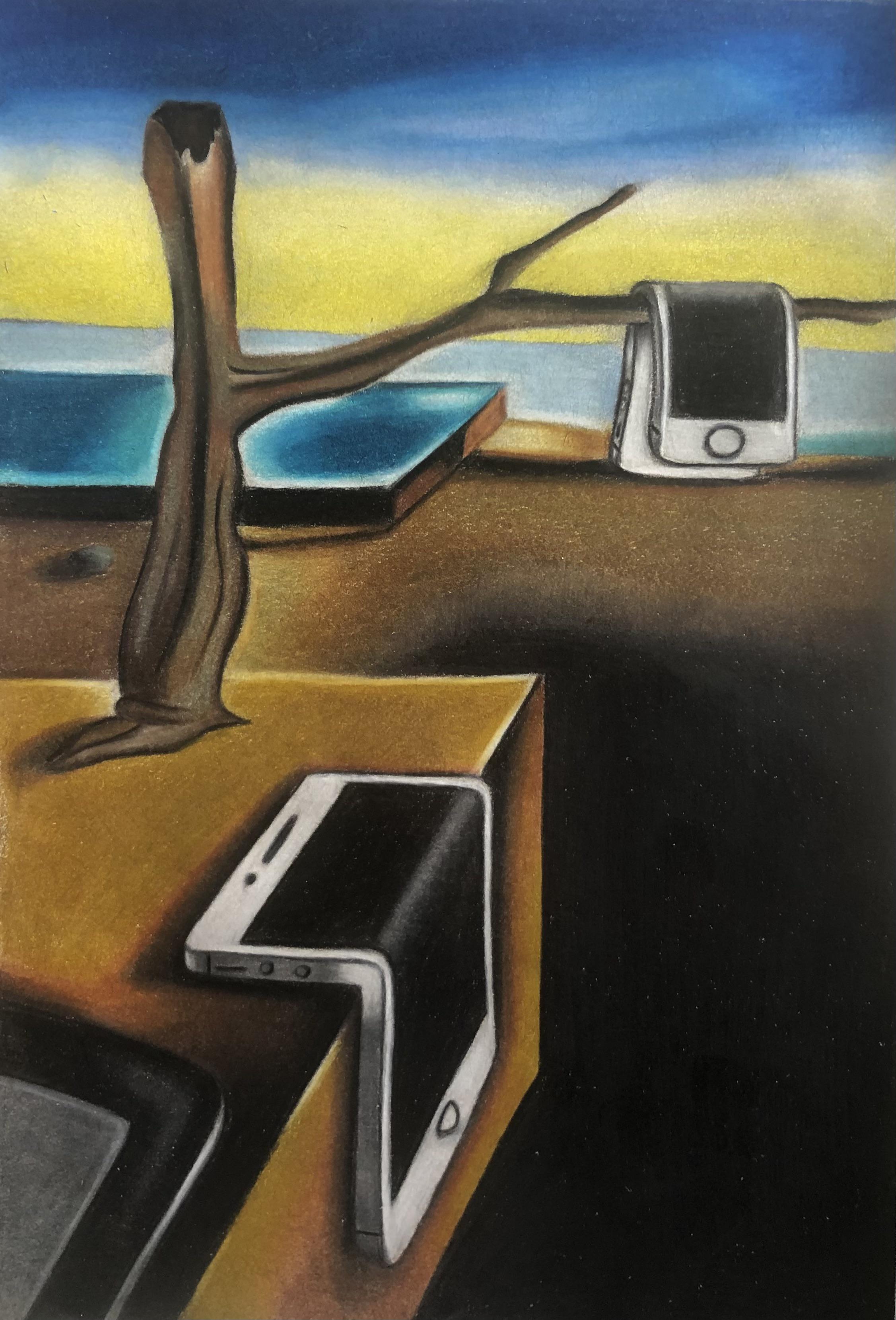 Wasted time, me, colored pencil, 2022 | Scrolller