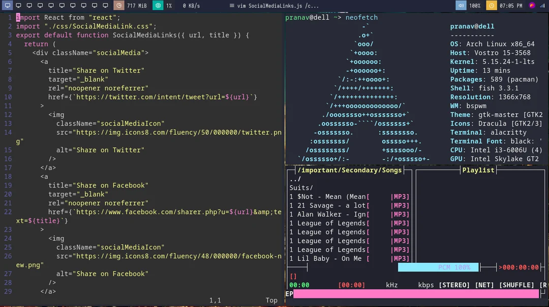 [bspwm] dracula theme | Scrolller