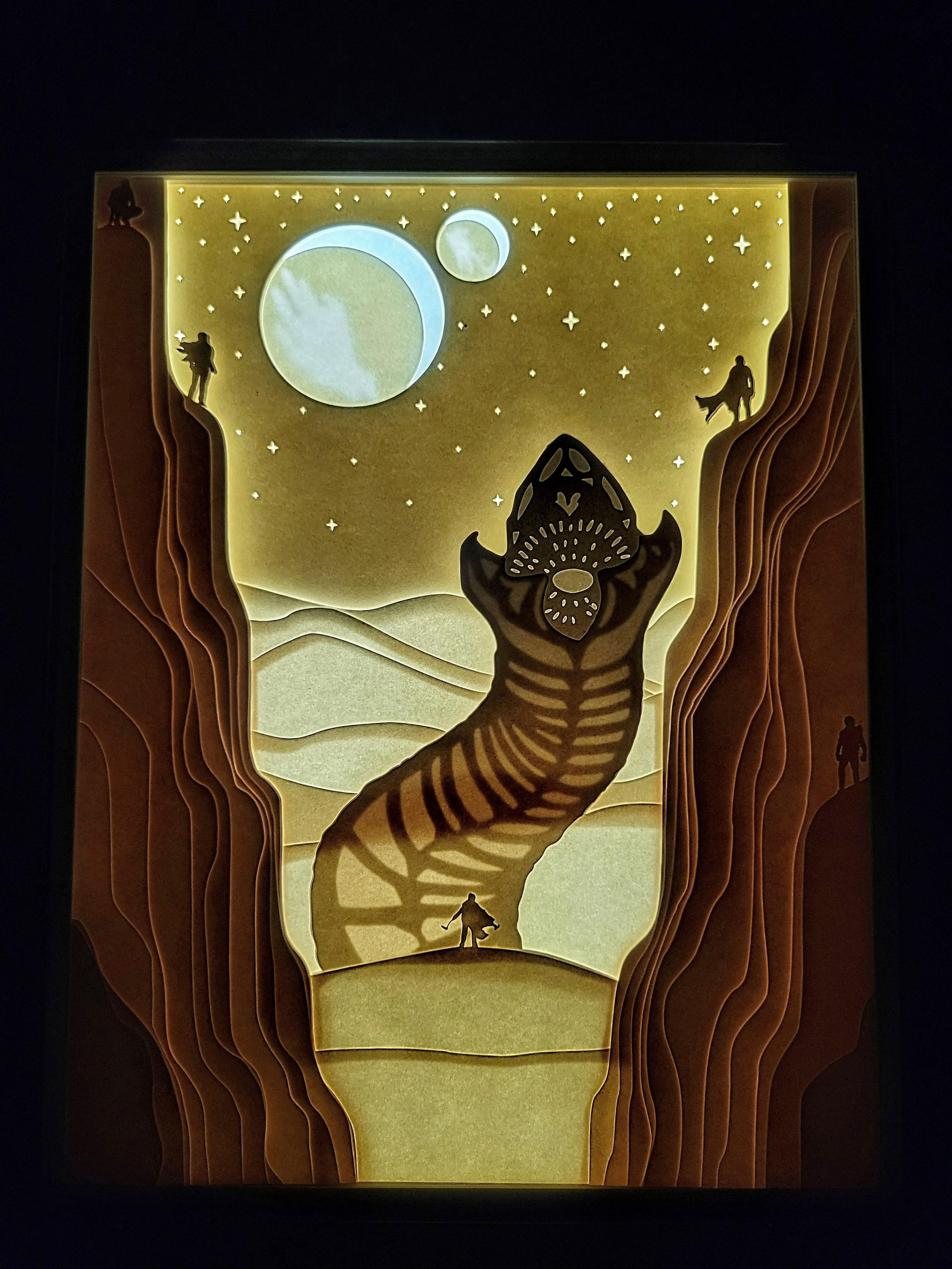 Dune inspired paper cut light box by Bloom Key Papercrafts | Scrolller