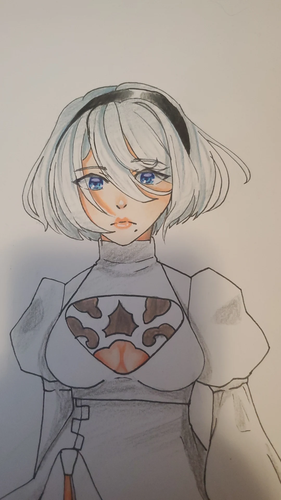 2B fanart, now some what colored!(wip) | Scrolller