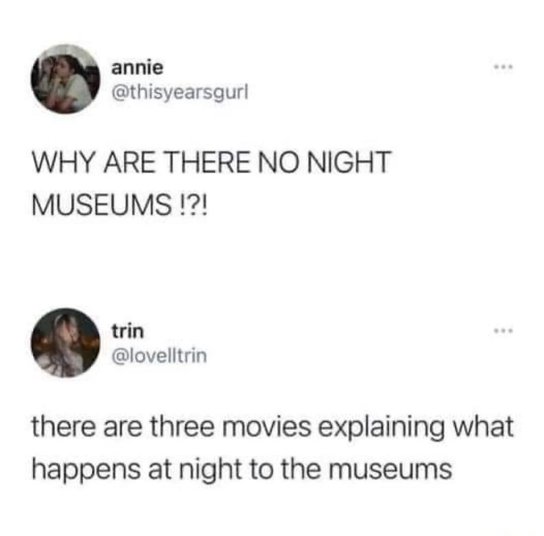 Here me out: night of the museum but horror | Scrolller