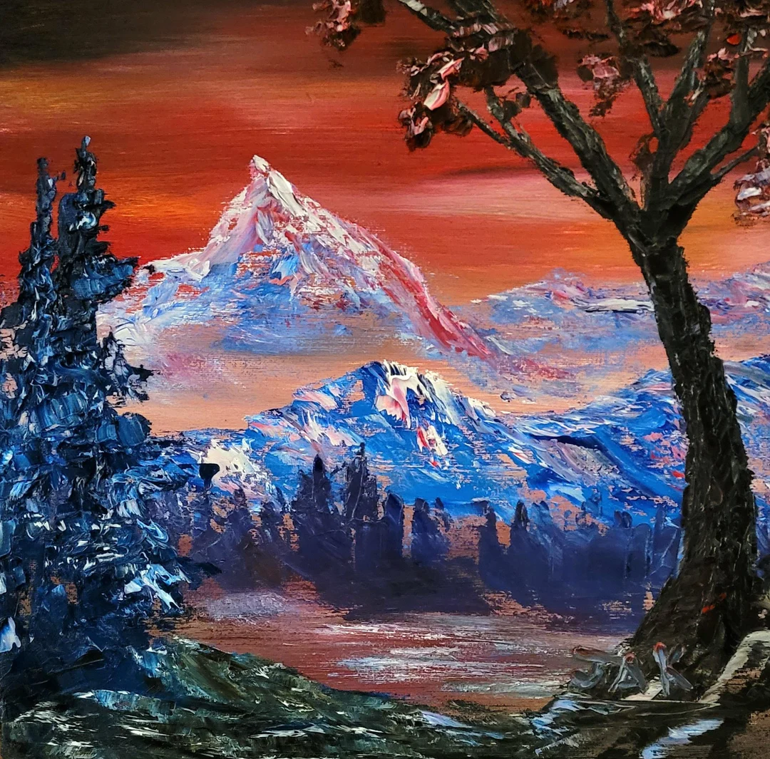 Red Sky, Me, Oils, 2023 | Scrolller