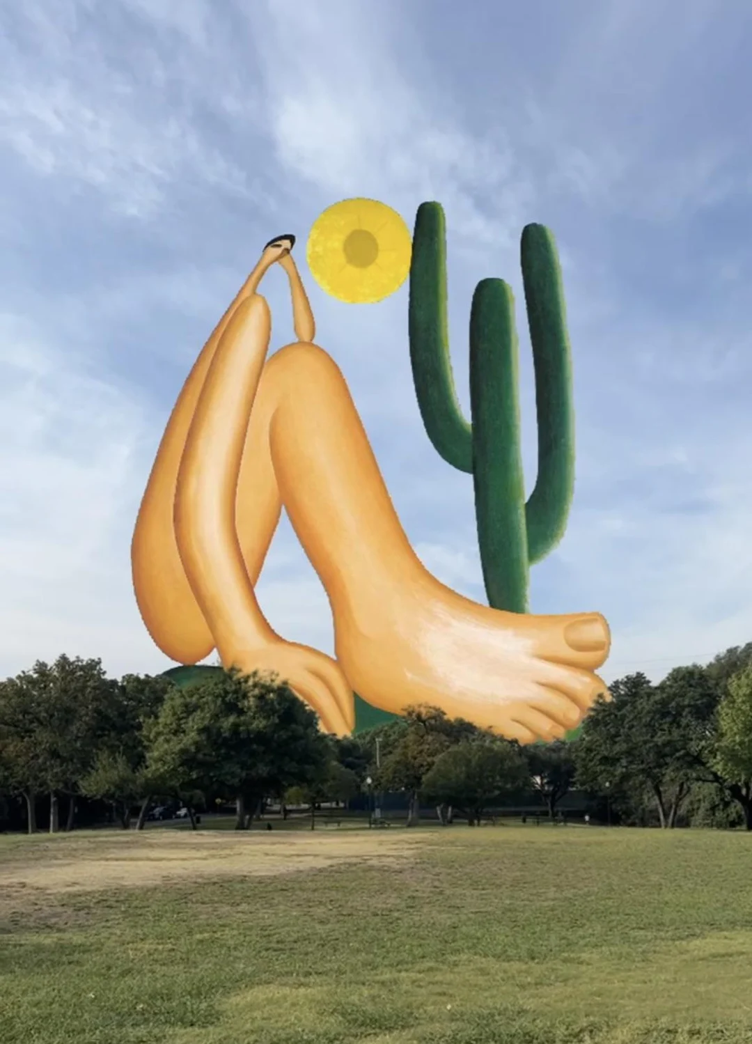 Sky as Canvas Experiment- Abaporu, Tarsila do Amaral, augmented reality, 2022 | Scrolller