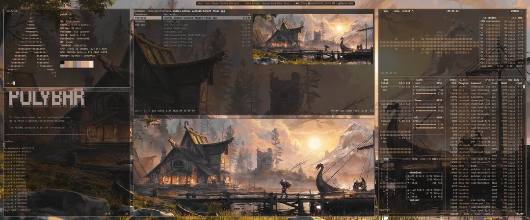 [BSPWM] Ultrawide rice | Scrolller