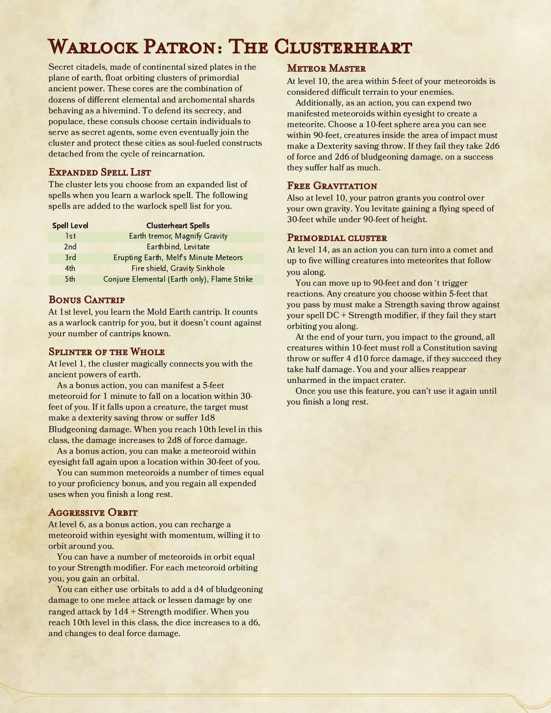 Warlock Patron: The Clusterheart | Scrolller