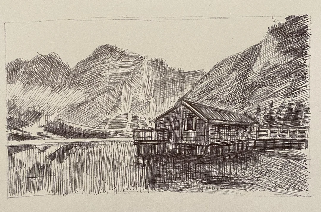Lake House, Me, Ballpoint pen, 2023 | Scrolller