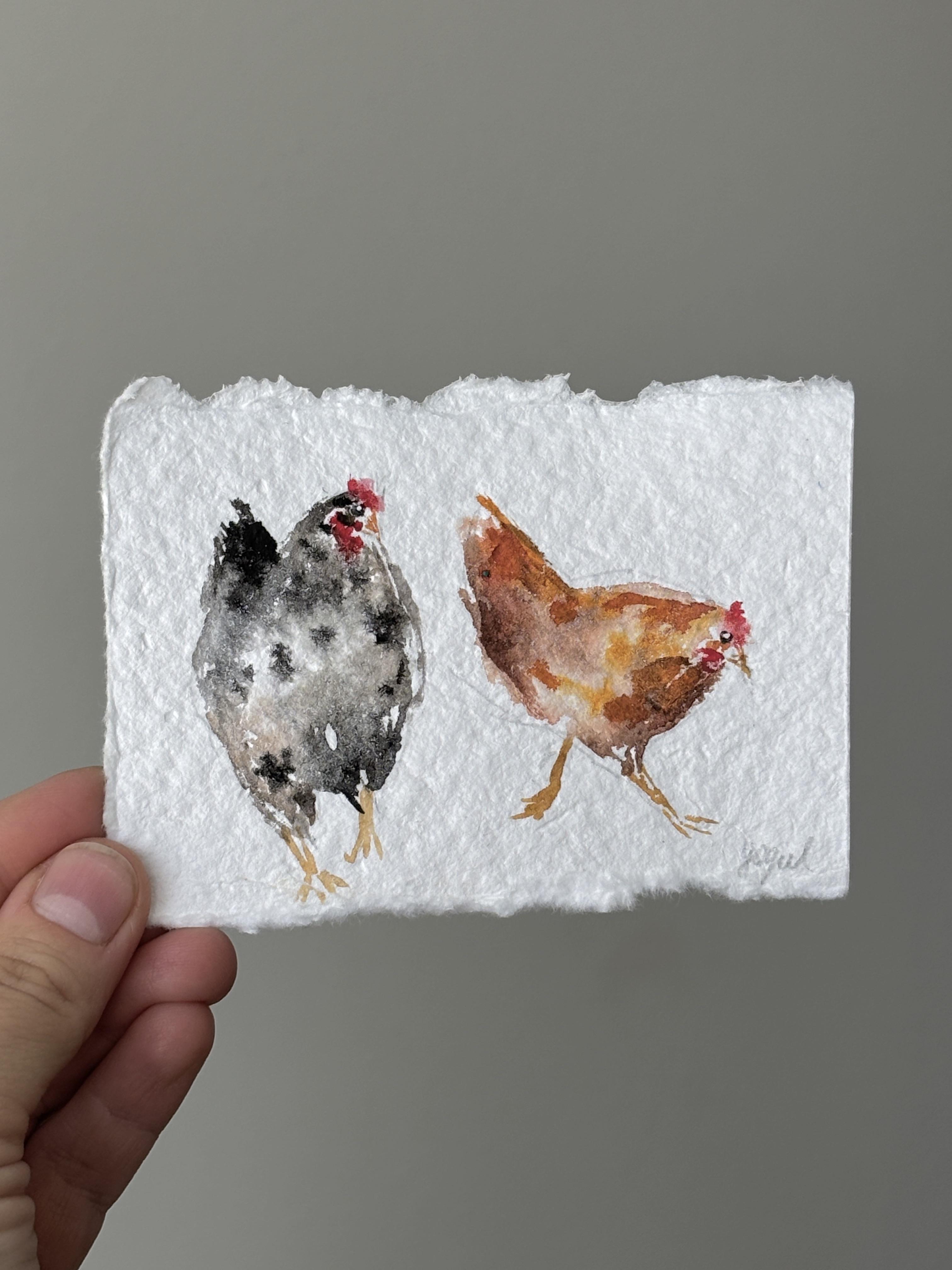 Chickens, watercolor, natalia_gogul, 2025 | Scrolller