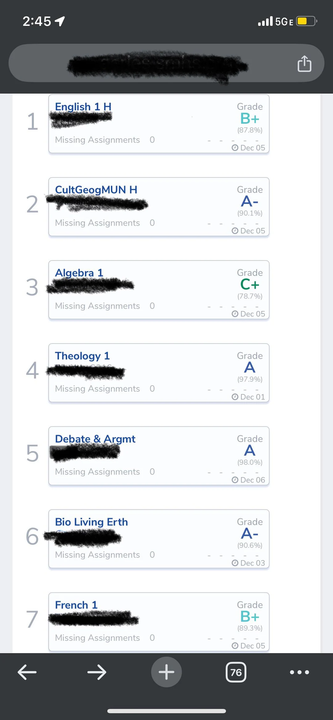 How are my grades going into the new semester? And for finals? (Finals is worth 20% of every ...