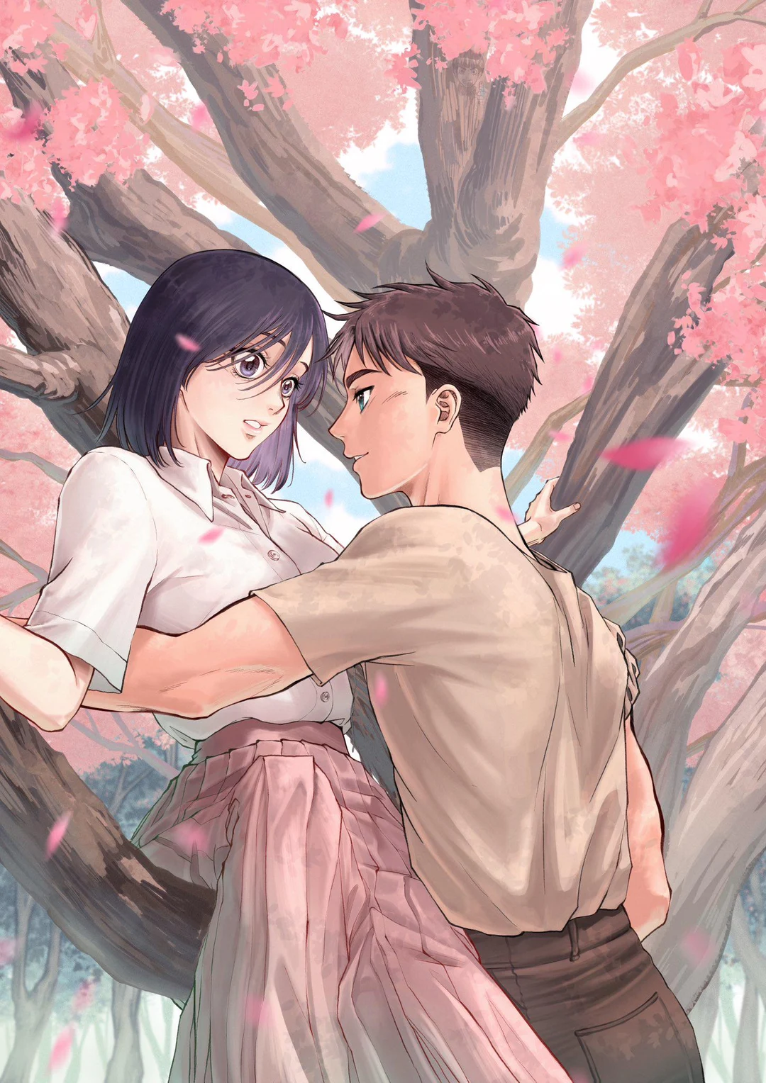 Eren and Mikasa🌸🧣🕊️ (art by @Hagane_no__) | Scrolller