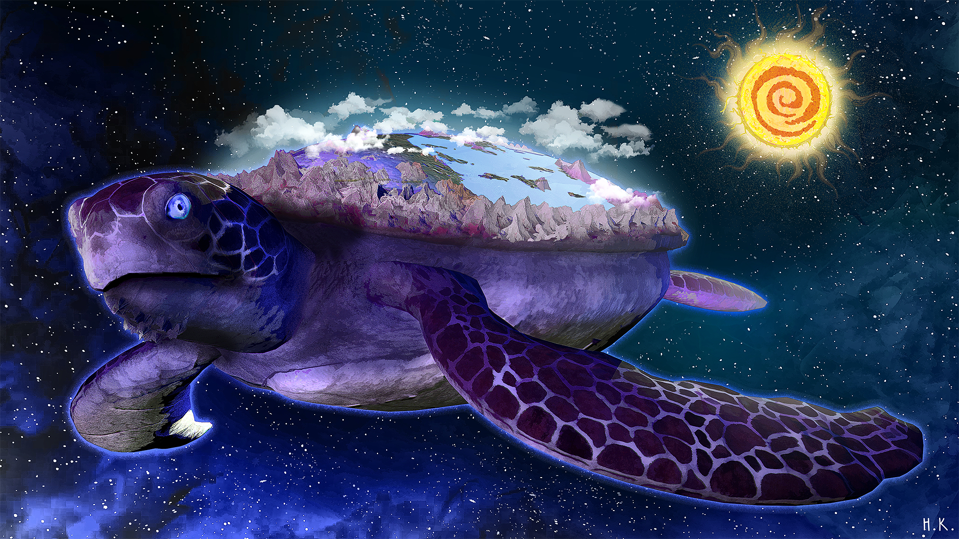 Cosmic Turtle, No7er (Me), Digital, 2025 | Scrolller
