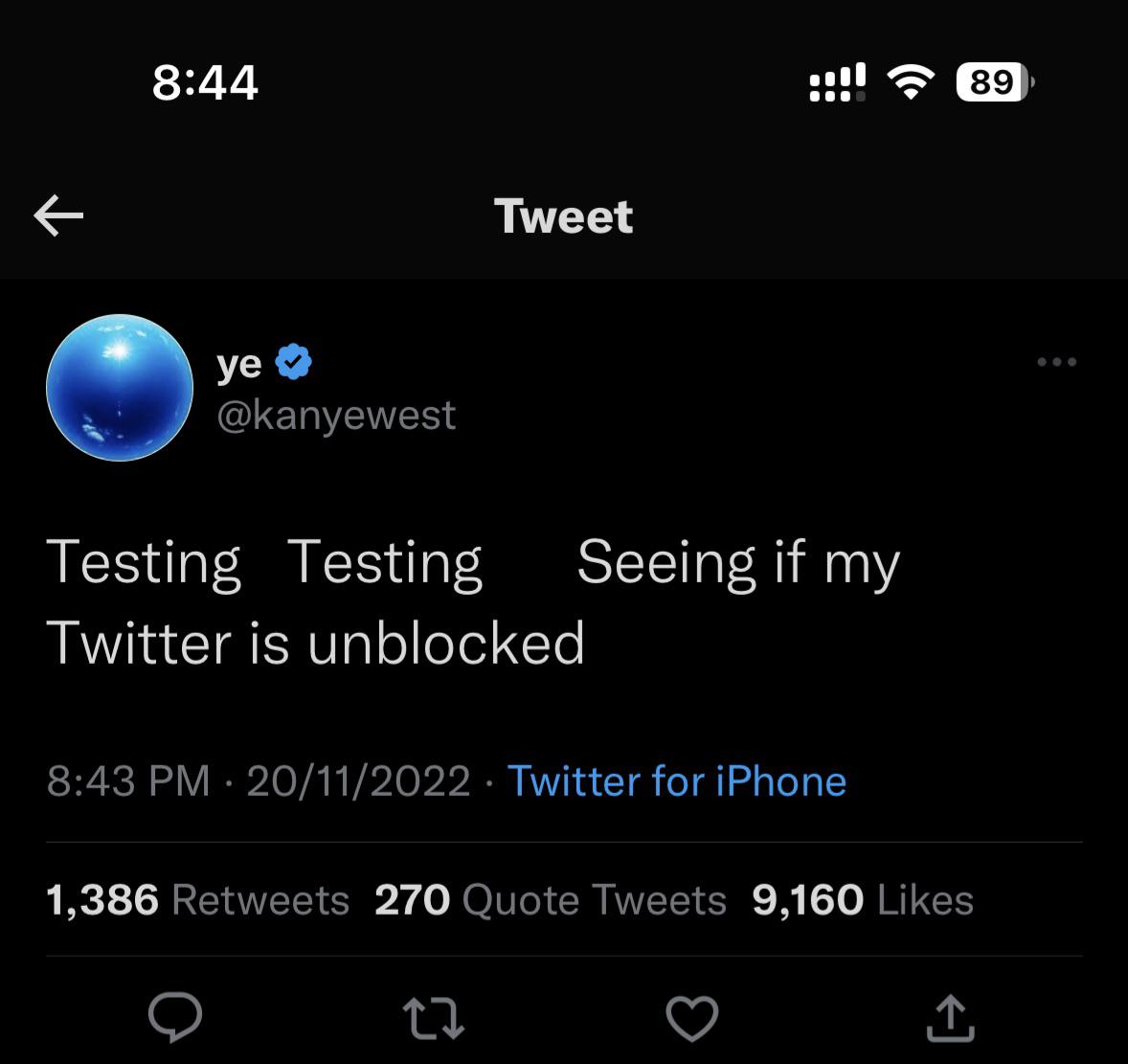 Kanye via twitter | Scrolller