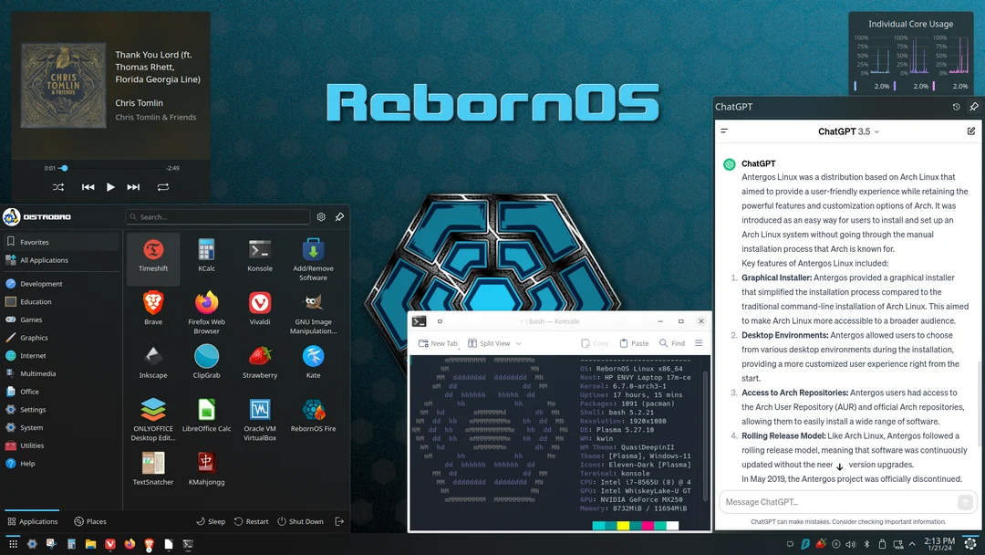 [KDE Plasma] RebornOS Desktop | Scrolller