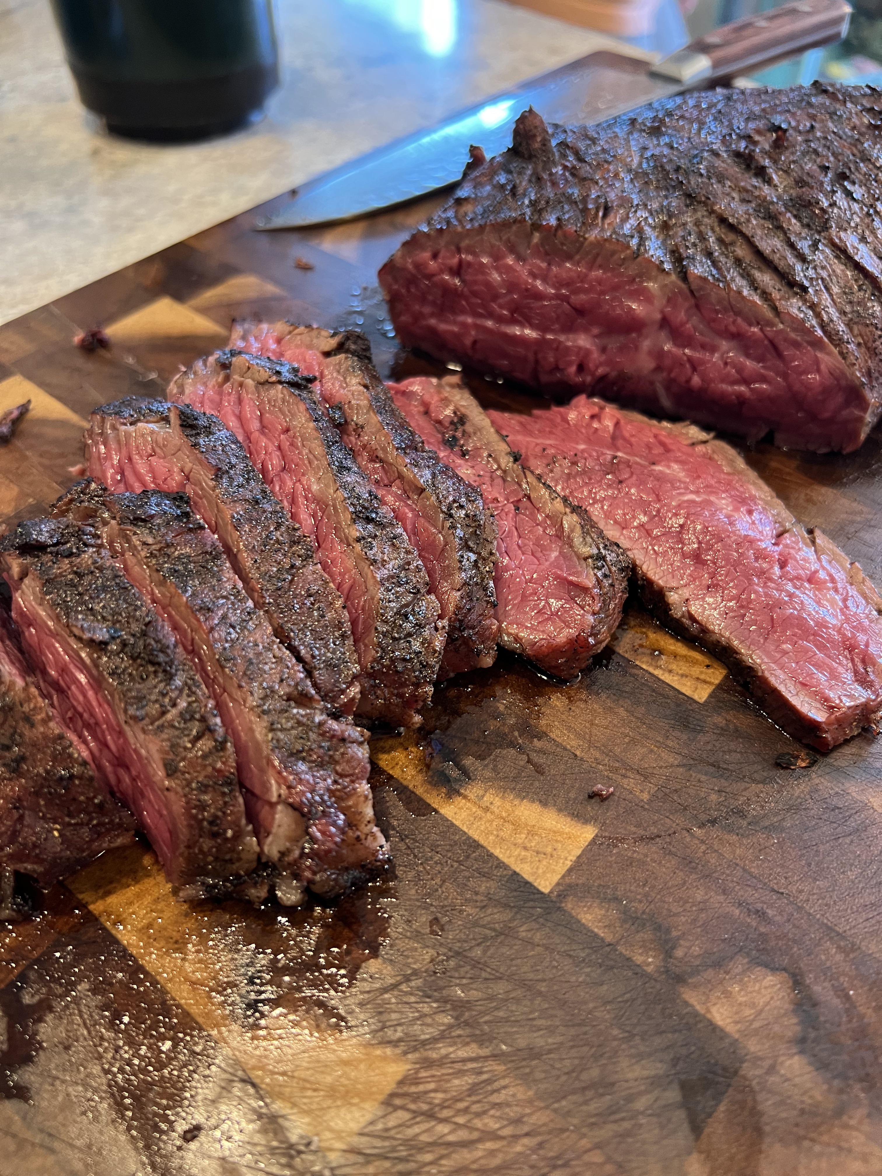 [homemade] reverse seared tri tip, cooked rarer. | Scrolller