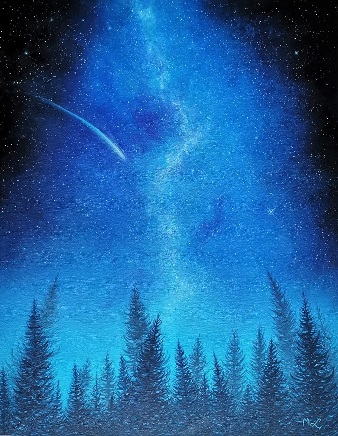 "Veiled Night", Me, Acrylic on wood panel, 2022 | Scrolller