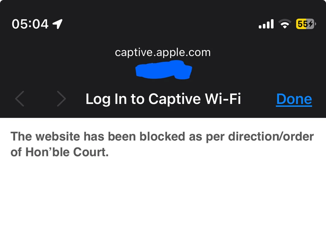 Some Indian Court has blocked logging into Captive Wi-Fi networks? | Scrolller