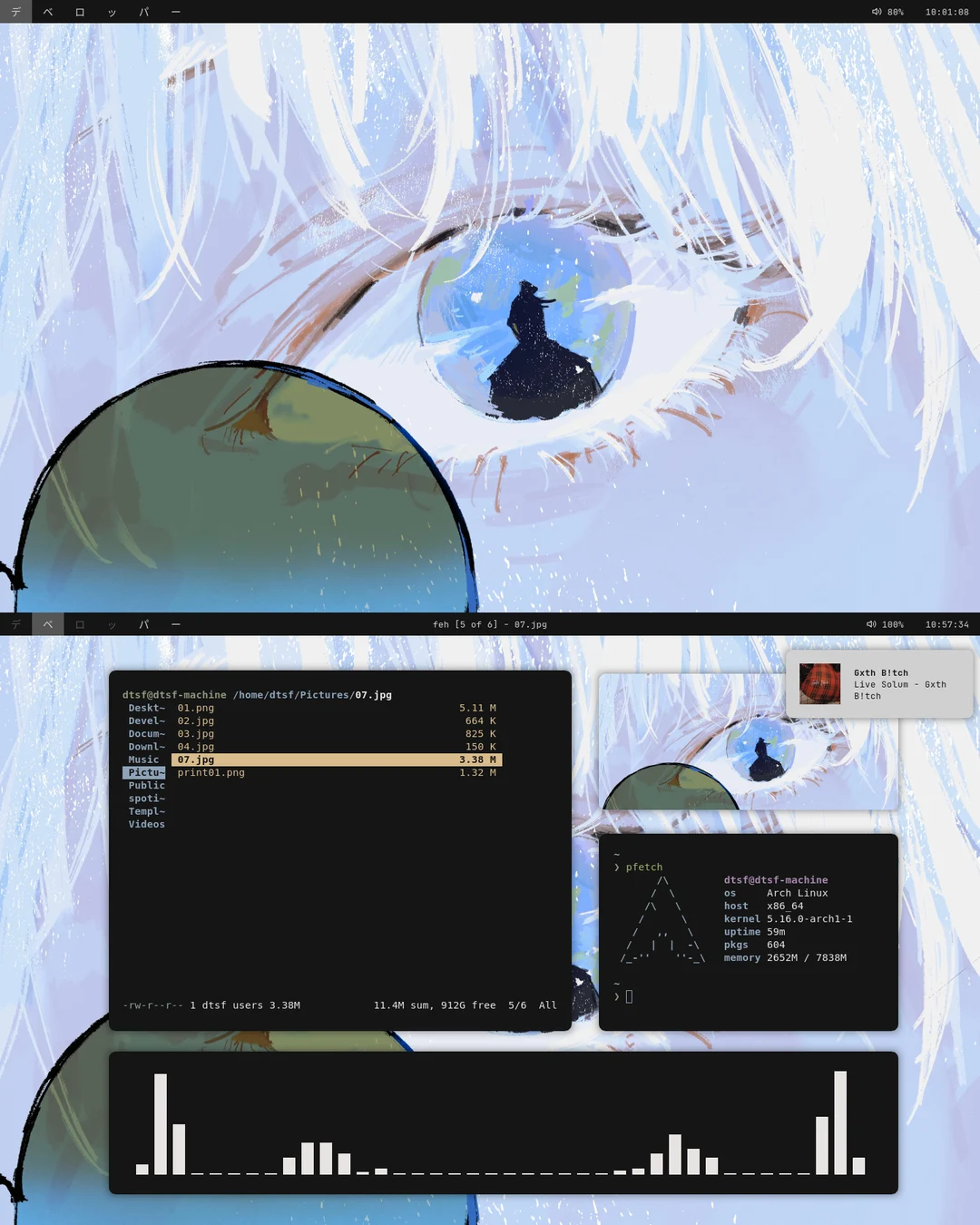[BSPWM] Just sharing my first rice in a wm that I liked. | Scrolller