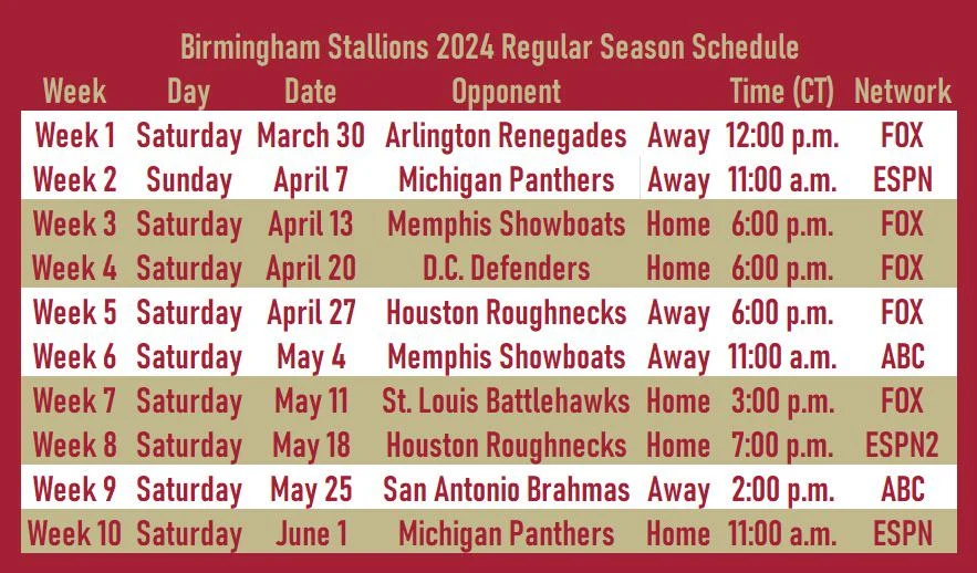 Stallions 2024 Schedule | Scrolller