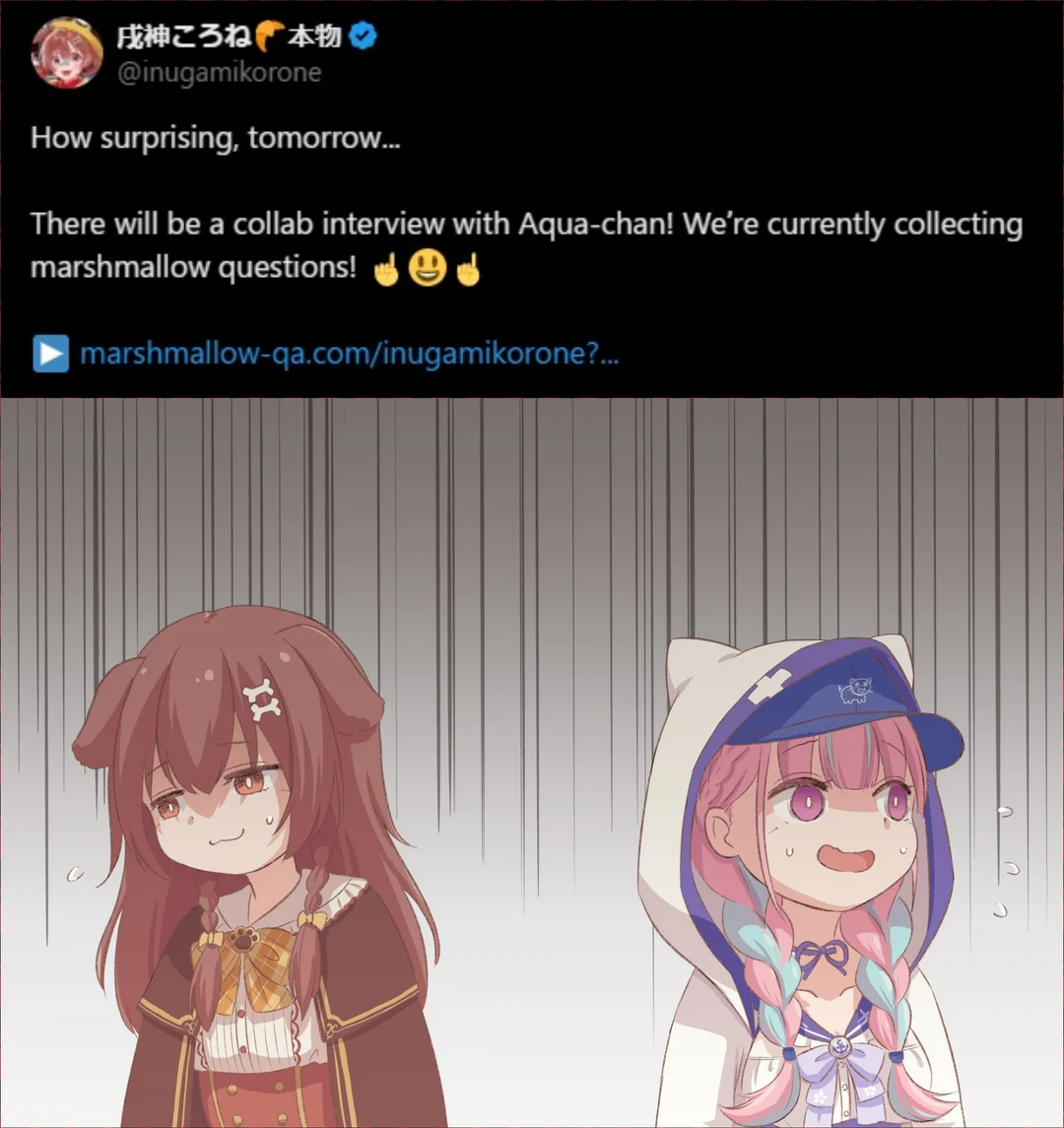 First collab ever between these two tomorrow!! They're looking for questions, if you're ...