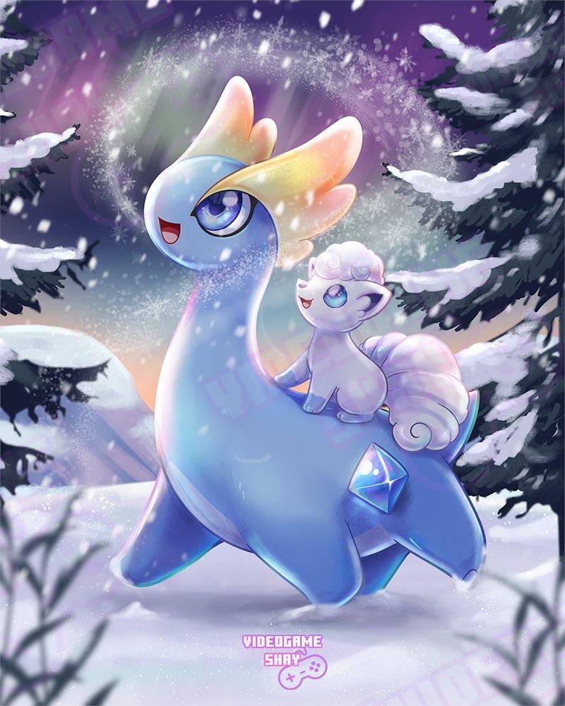 Winter Wonderland Amaura and Alolan Vulpix | Scrolller