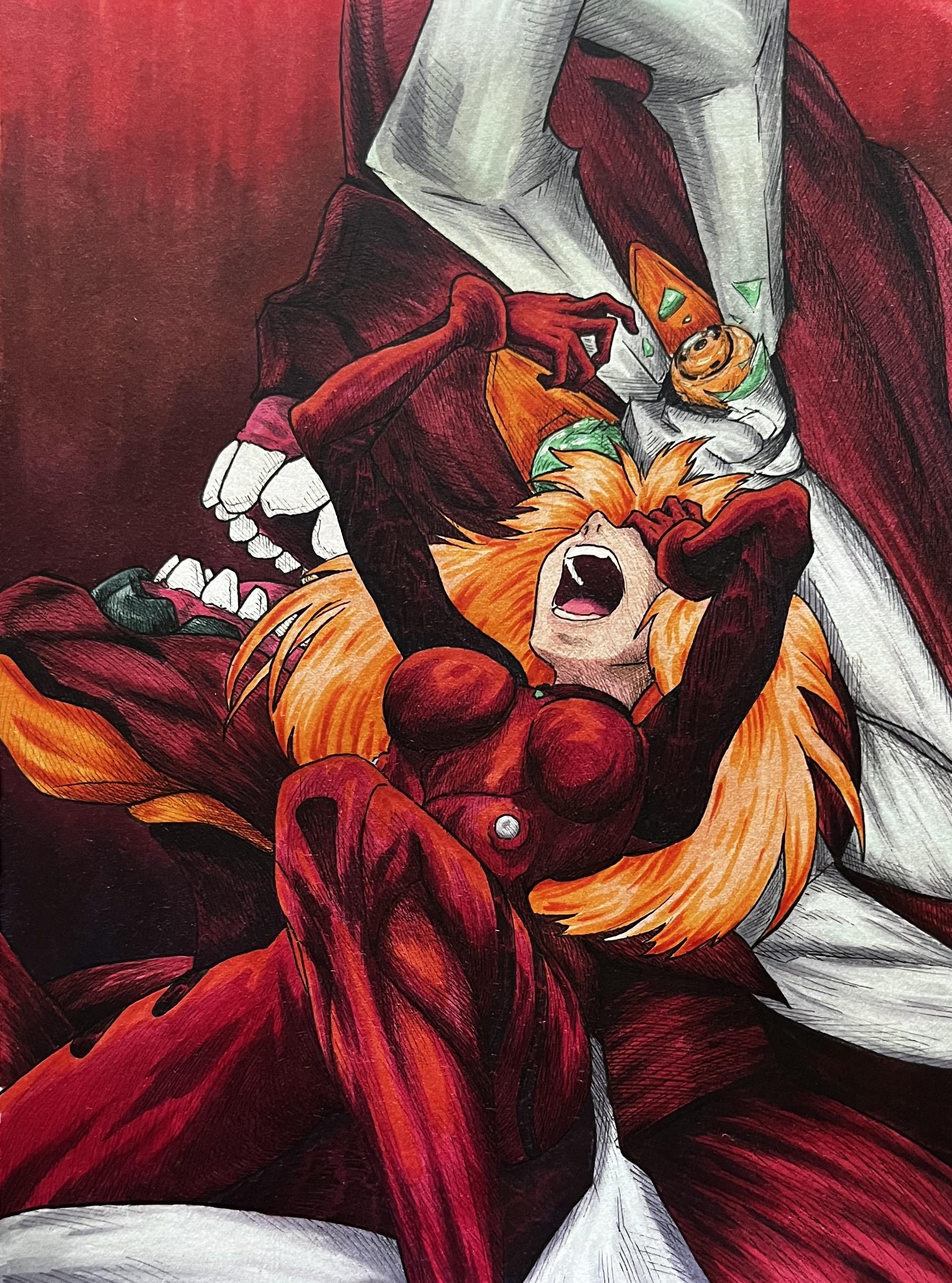 Illustration Of Asuka From The End Of Evangelion By Me Scrolller