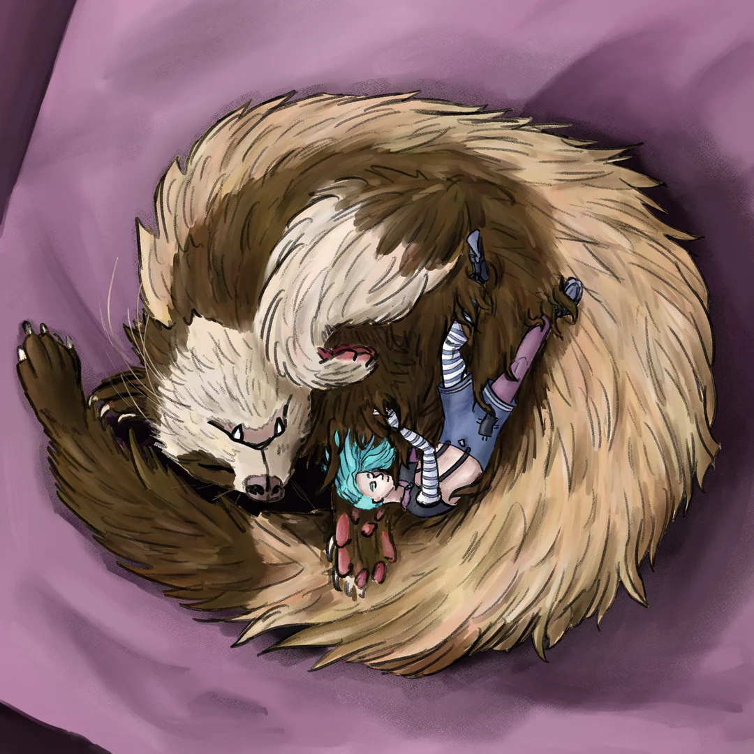 I drew my new ferret character cuddling with my other OC. Would be grateful for feedback on what ...