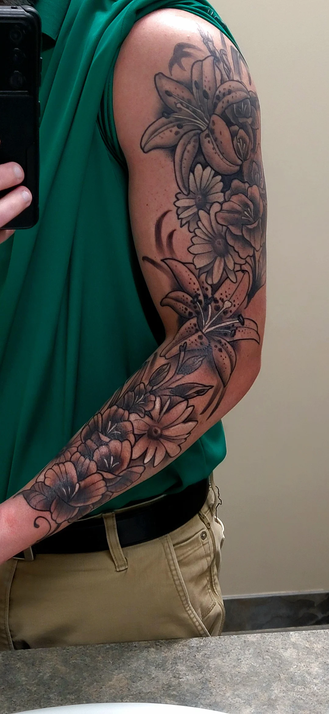 Floral Sleeve done by Tom Sherman at Art Affliction in Western New York. | Scrolller