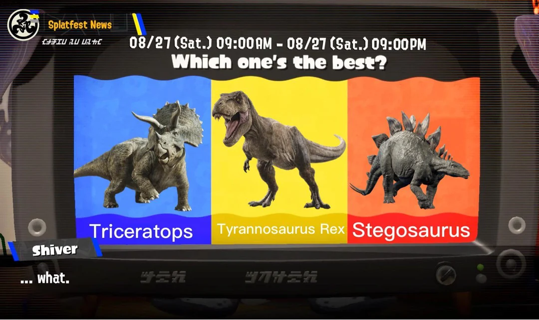 New Splatfest idea: Which dinosaur is your favorite? | Scrolller