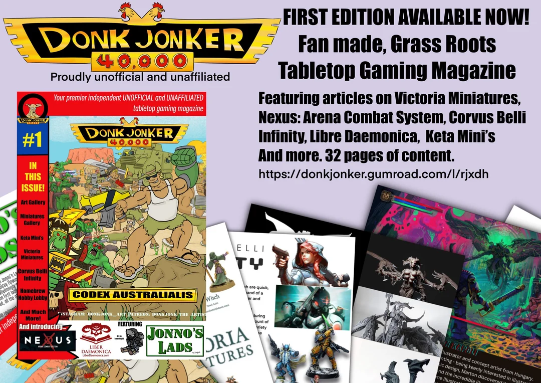 First Edition, Fan Made, Grass Roots, Tabletop Gaming Magazine- DONKJONKER 40000, OUT NOW ...