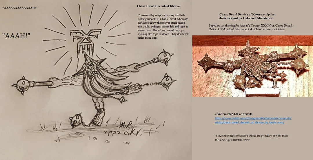 Art Turned Into Miniature: Chaos Dwarf Dervish of Khorne, drawn by ...