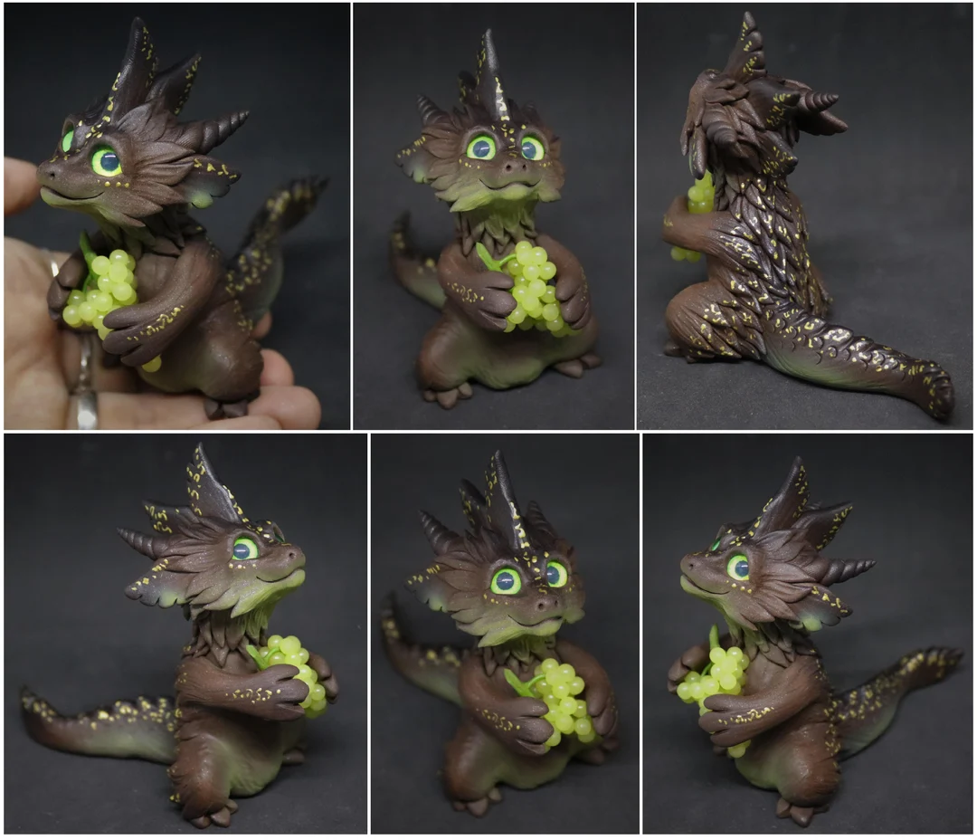 Grape dragon, VedaDragon, polymer clay, 2023 | Scrolller