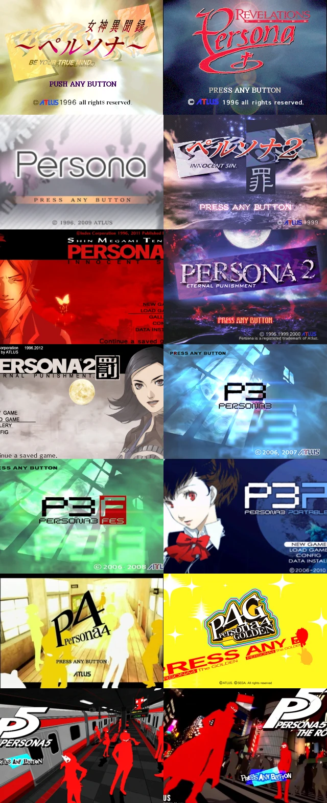 All title screens/menus from mainline Persona games | Scrolller