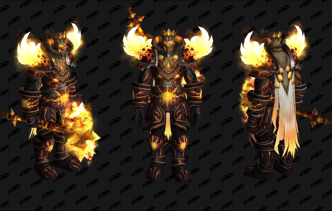 [Transmog] Made an Any-Plate-Class transmog with the new trading post shoulders: Sulfaras, the ...