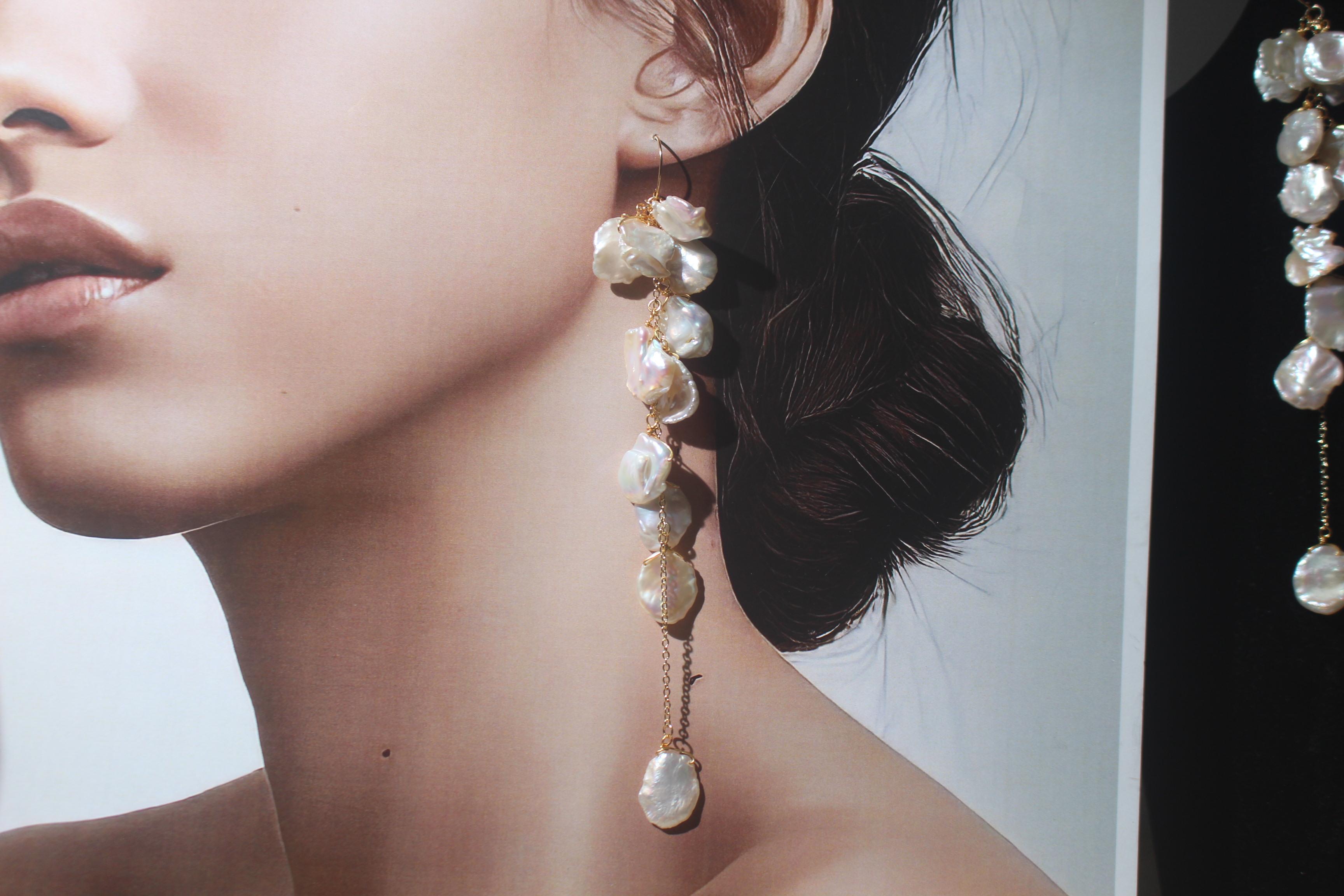 I made the long drop pearls earrings | Scrolller